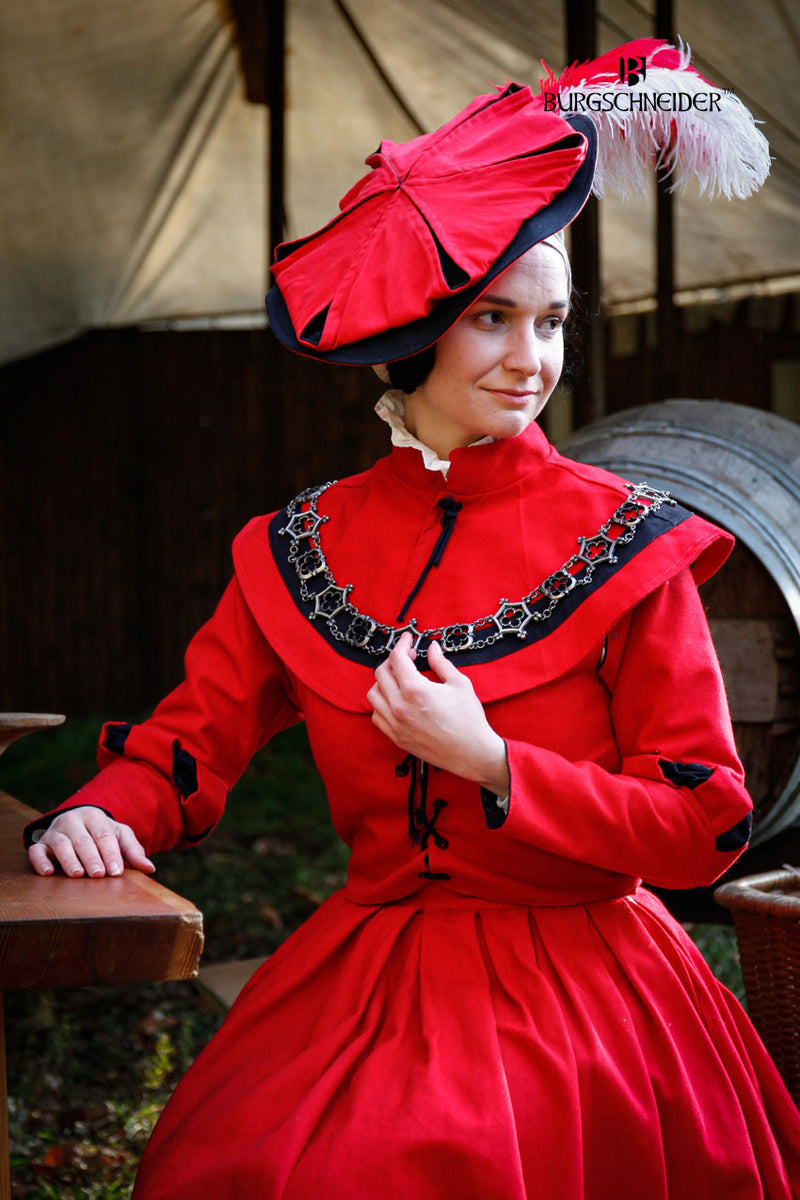 Landsknecht Pellerine Flora Red/Black – Medieval and More